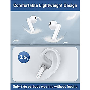 True Wireless Earbud 5.0 Bluetooth Headphones for iPhone 14 Pro Max,Touch Control Premium Stereo Sound Cordless in-Ear Earphones with Microphone Charging Case for iPhone 13 12 11 Samsung S23 Ultra S22