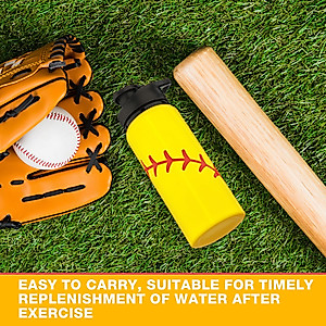 Yaomiao 20 Pcs Softball Water Bottles Aluminum Softball Gifts Tumbler Snap Lid Leak Proof Baseball Sports Bottle Baseball Accessories for Gym Sports Travel Coffee Friends Men Girls (17 oz)