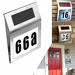 JCYANG Solar Lights Outdoor Solar Lamp House Number Sign Lighted LEDs Doorplate Number Light for Home Street Solar Garden Light Led House Numbers