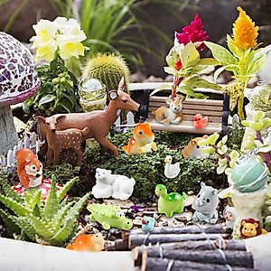 DIYDEC 40pcs Mini Resin Animal 40 Styles Tiny Resin Animals Miniature Little Small Animal Figures Bulk for Micro Fairy Garden Landscape Accessories Dollhouse Hide Crafts Decor Aquarium Toys