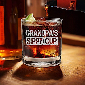 shop4ever Grandpa's Sippy Cup Engraved Whiskey Glass Promoted To Grandpa New Grandpa
