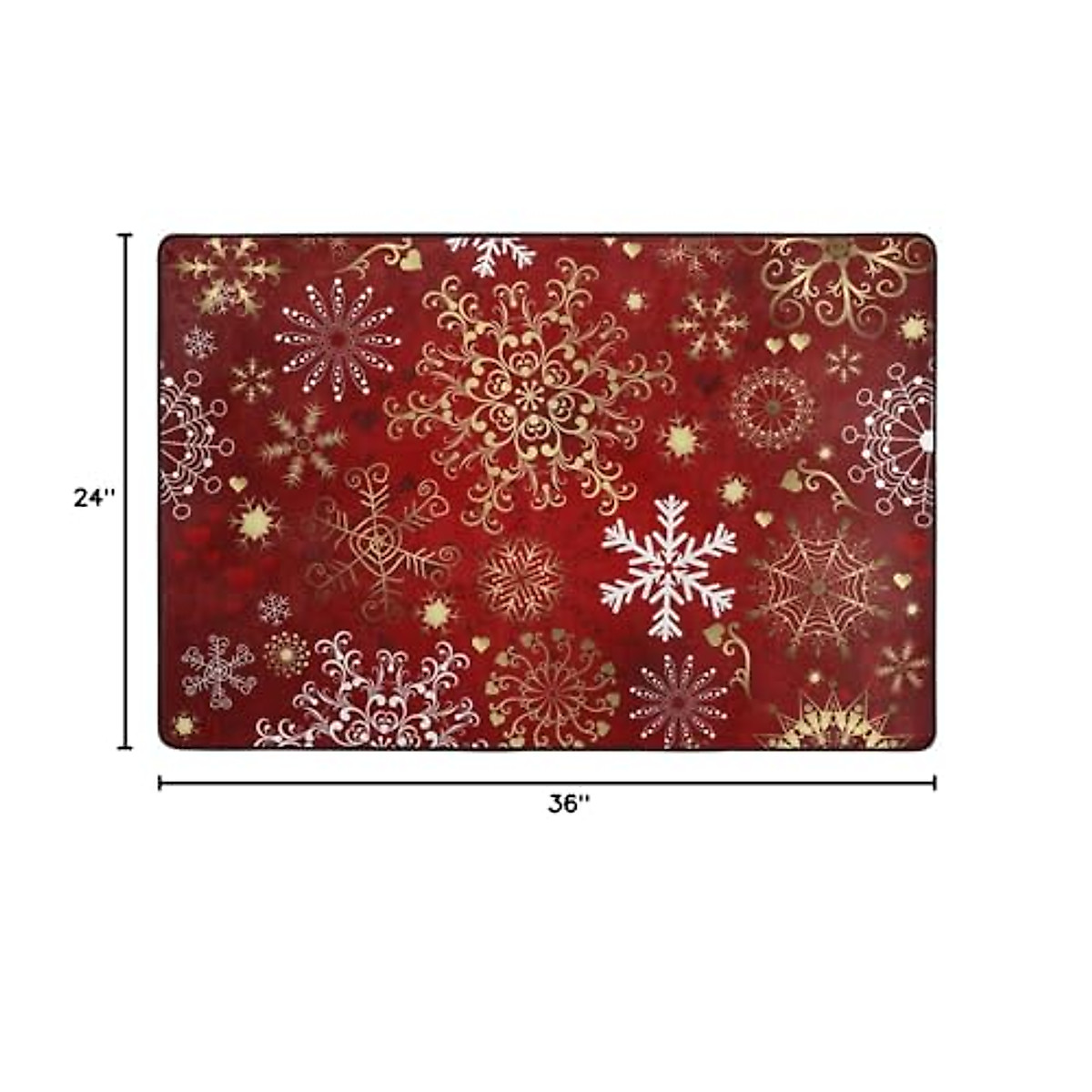 SUABO Christmas Area Rug, Red Snowflakes Non Slip Area Rug Nursery Rug Floor Mats Carpet for Living Dinning Room Bedroom Kitchen 2'x3'