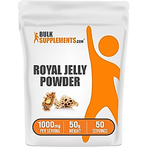 BulkSupplements.com Royal Jelly Powder - Royal Jelly Supplement, Royal Jelly 1000mg - for Immune Support, Gluten Free, 1000mg per Serving, 50g (1.8 oz) (Pack of 1)