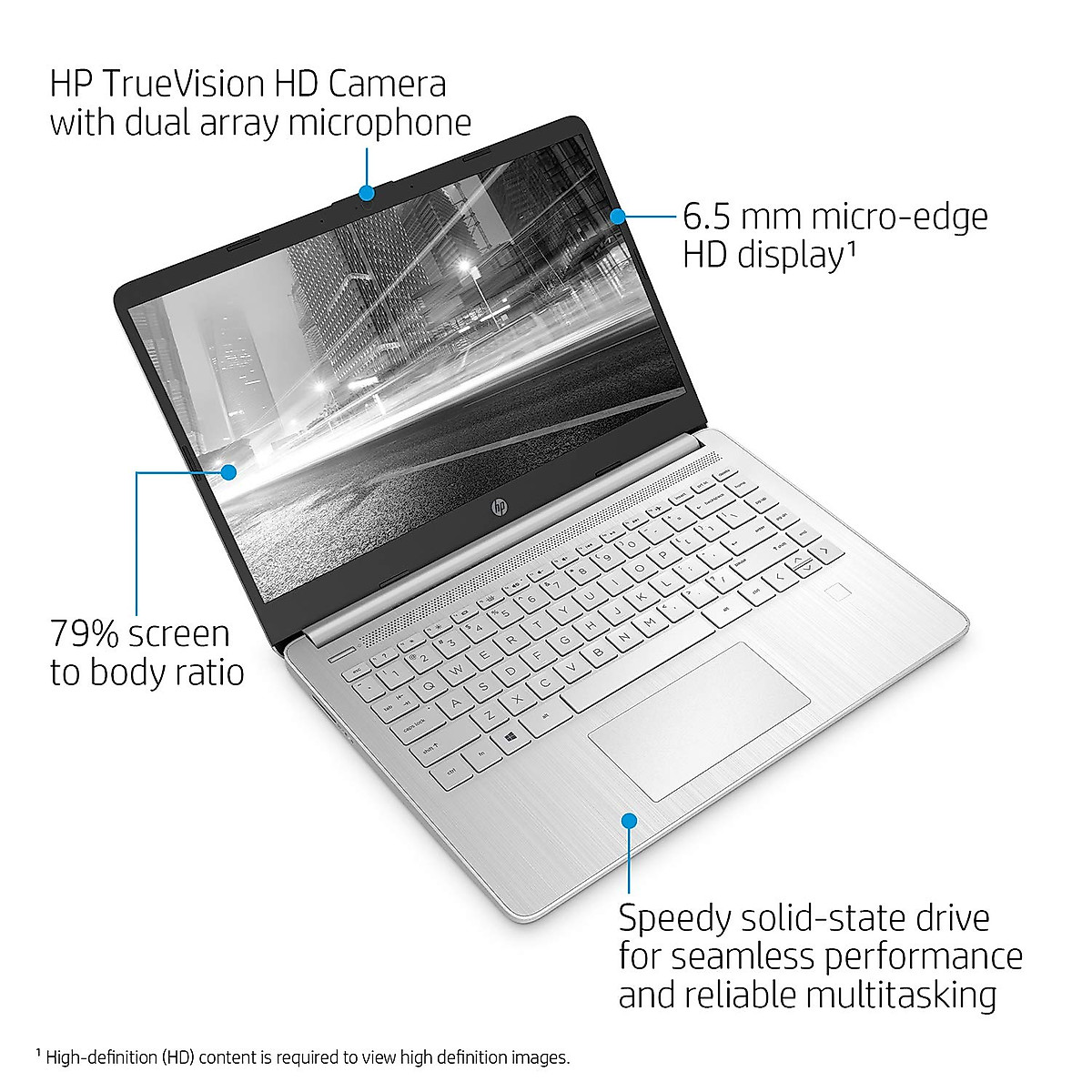 HP Premium Laptop (2021 Latest Model), 14" HD Touchscreen, AMD Athlon Processor, 32GB RAM, 1TB SSD, Long Battery Life, Online Conferencing, Natural Silver, Win 10 with 1 Year of Microsoft 365