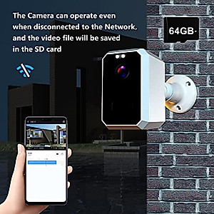 Smart Battery Powered 2k Home Security Cameras Wireless Outdoor WiFi Waterproof Outside Front Door Garage Surveillance Camera Long Range Motion Sensor Night Vision with Phone app Works with Alexa