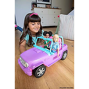 Barbie Toy Car, Purple Off-Road Vehicle with 2 Pink Seats and Treaded, Rolling Wheels