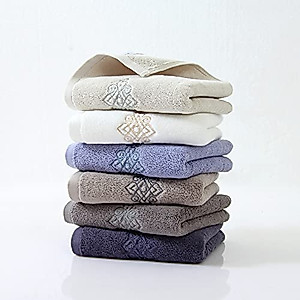 sense gnosis Luxury White Hand Towels Super Thick Soft Embroidered Decorative Hand Towel 100% Cotton Highly Absorbent for Bathroom, Home, Hotel & Spa (13 x 29 Inch Set of 2)