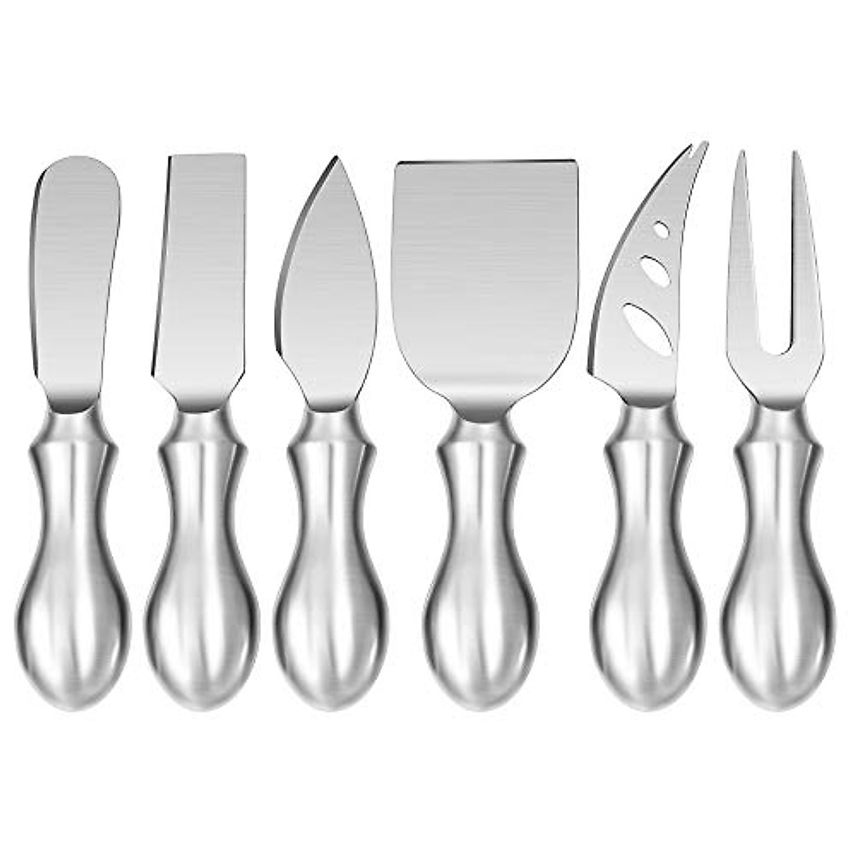 WoneNice Premium 6-Piece Cheese Knives Set - Complete Stainless Steel Cheese Knife Collection, Gifts for Mother's Day/Birthday/Parties/Wedding/Bridal Shower/Housewarming/Thanksgiving/Christmas