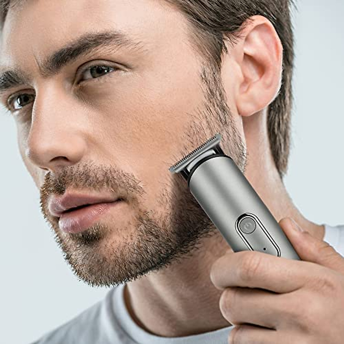 PRITECH Hair Trimmer for Men, Rechargeable Hair Clippers, Beard Trimmer, Home Haircut Kit, Cordless Barber Grooming Sets, Waterproof Body Trimmer, Groin Hair Trimmer, Nebula Gray