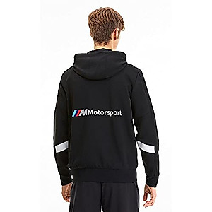 PUMA Mens BMW M Motorsport Full Zip Hoodie, Black Puma, M