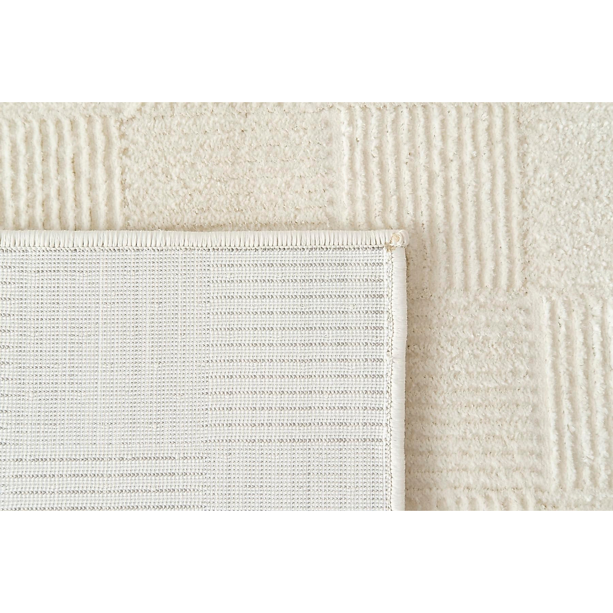 Revival Rugs Willow 4'x6' Machine Washable Area Rug for Kitchen Bedroom - 100% Recycled Oeko-TEX Certified, Medium Pile, Beige, Cream