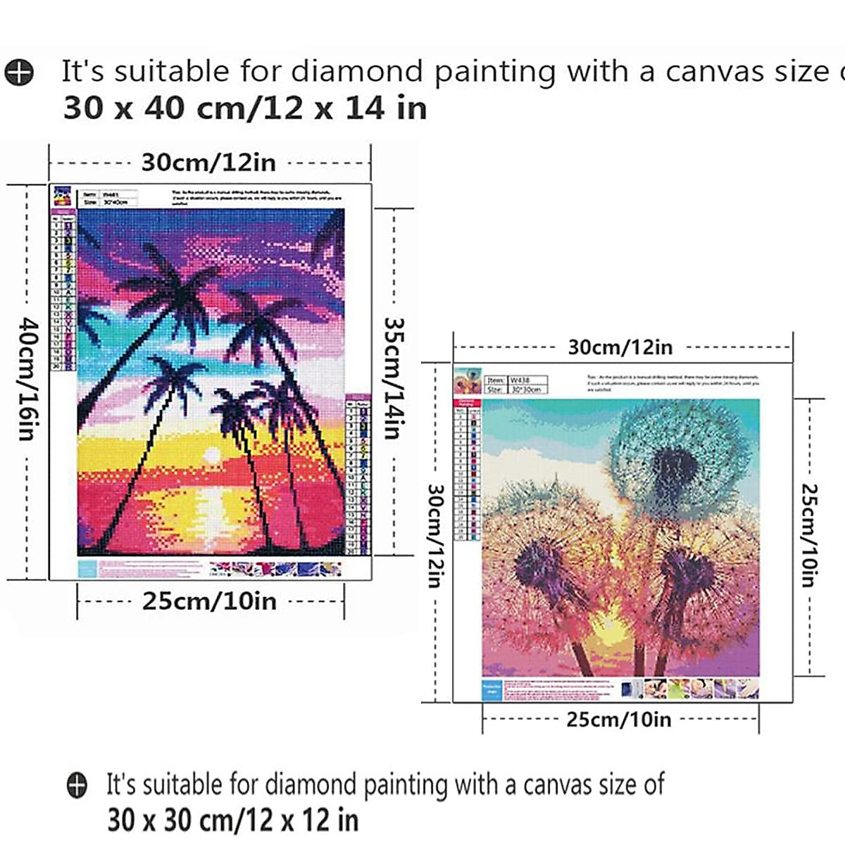 VAVCASE 2PCS diamond art painting Frames 12x16 in & 30x40 cm diamond art painting,Pictures or Photos 5D diamond art painting Art Frame for Wall Window Door (2 Pack)