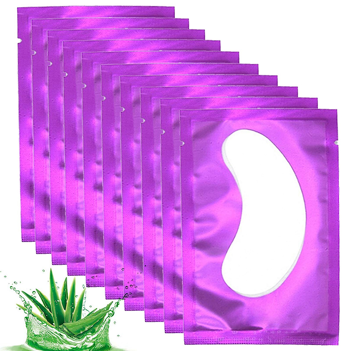 50 Pair Under Eye Pads, Eyelash Extension Lint Free Gel Patches for Beauty Salon False Eyelash Extensions Grafting (purple)
