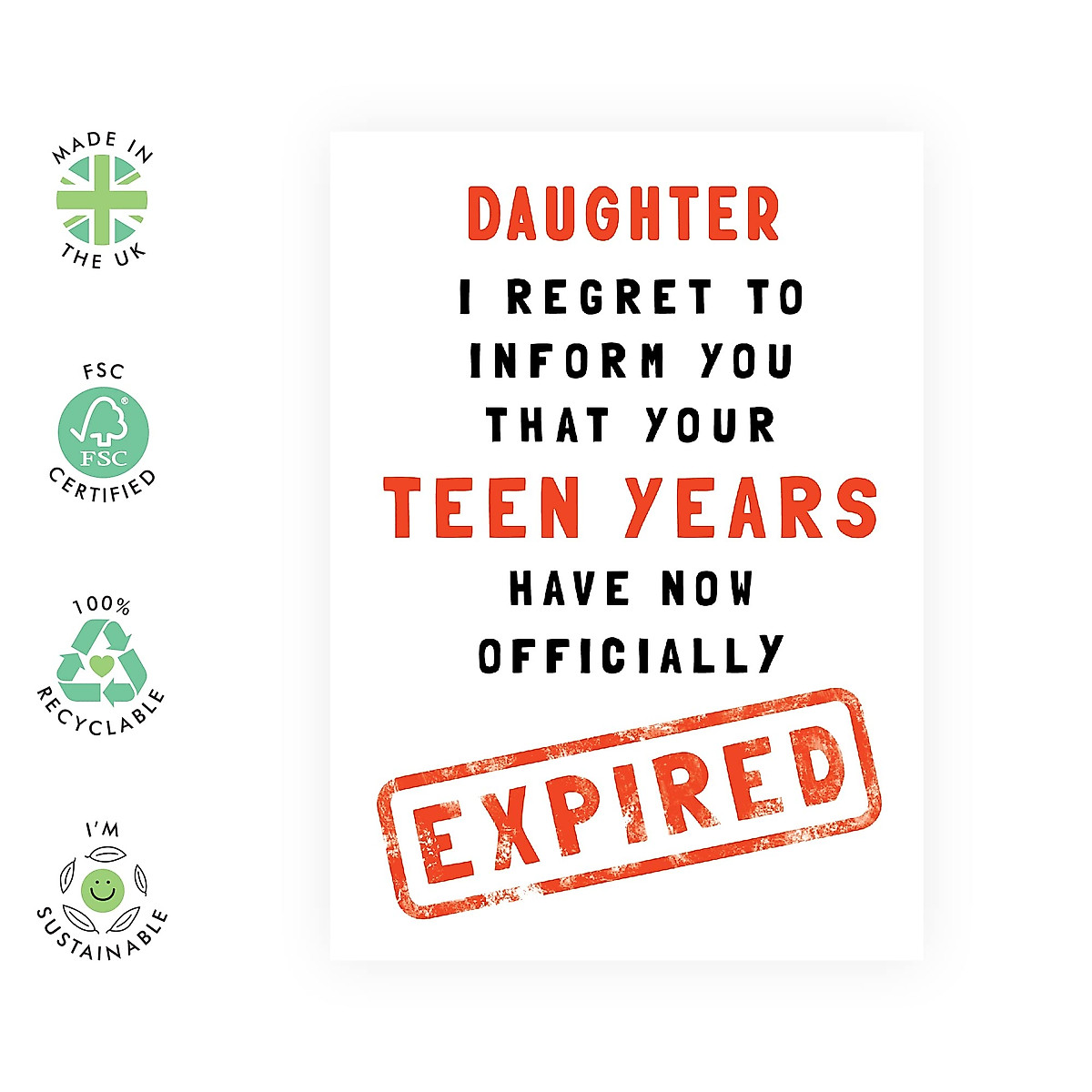 CENTRAL 23 Funny Daughter Birthday Card - 20th Birthday Cards for Women - Twenty Year Old - Gifts for Her Twentieth - Comes With Fun Stickers - Made In UK