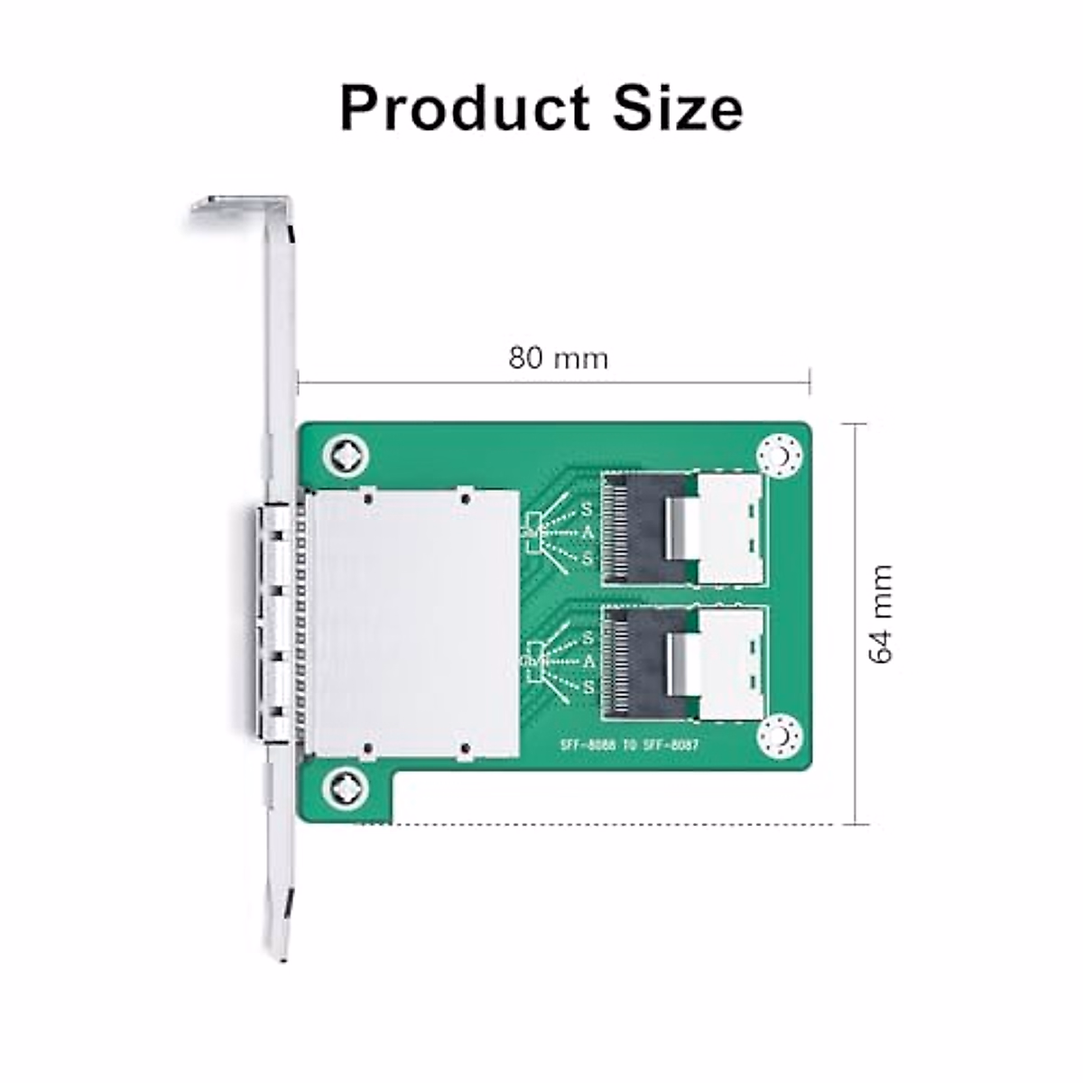 Dual Mini SAS SFF-8088 to SFF-8087 Mini SAS Adapter, with Low Profile and Full-Height Profile Bracket