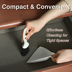 Handheld Mini Broom & Dustpan, Brush & Scraper Set for Pet Litter, Cage Cleaning, Desk and Tight Corners - Bird, Rabbit, Reptile, Small Animal Cage Cleaner