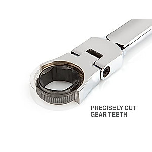 TEKTON 7/16 x 1/2 Inch Long Flex Ratcheting Box End Wrench | WRN77005