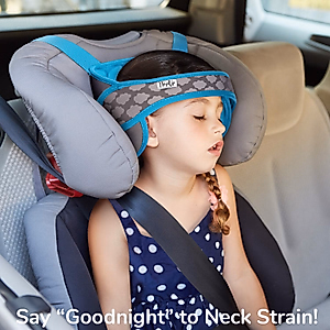 NAPUP Kids Head Holder for Car Seat – Adjustable Polyester Carseat Head Support for Toddler (Light Blue)