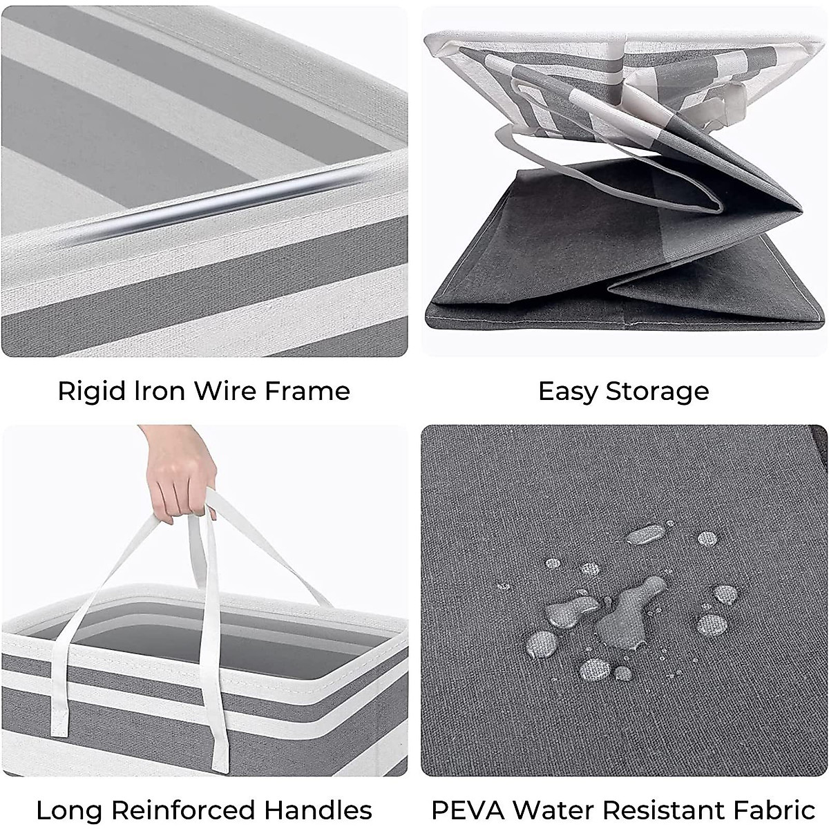 2-Pack Laundry Basket,75L Freestanding Laundry Hamper, Collapsible Tall Clothes Hamper with Extended Handles for Clothes Toys in the Dorm and Family (Multicolor)