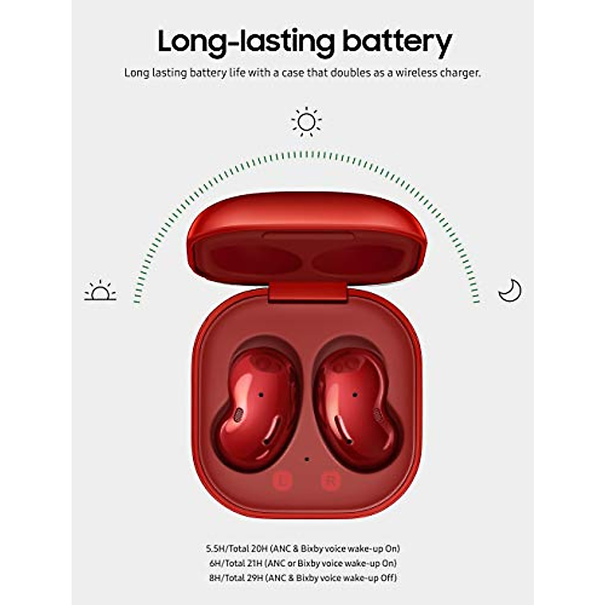 SAMSUNG Galaxy Buds Live True Wireless Bluetooth Earbuds w/ Active Noise Cancelling, Charging Case, AKG Tuned 12mm Speaker, Long Battery Life, US Version, Mystic Red