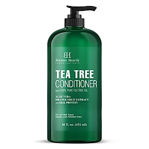 Botanic Hearth Tea Tree Conditioner | For All Hair Types | Fights Dandruff & Dry Scalp | With Vitamin C, Peppermint Oil, Rosemary Oil & Lavender Oil | Sulphate & Paraben Free | 16 fl oz