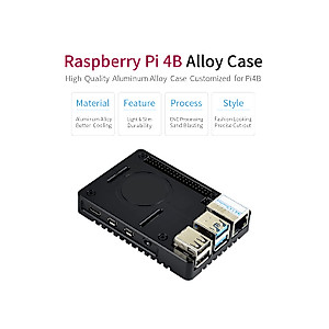 waveshare Lightweight Aluminum Alloy Case for Raspberry Pi 4 with CNC Precise Processing and Sand Blasting Finish Nice & Durable
