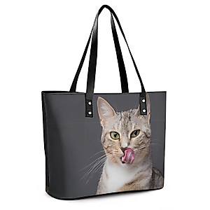 Womens Handbag Cat Leather Tote Bag Top Handle Satchel Bags For Lady
