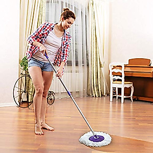 Goplus 2 Pieces Mop Replacement Head Spin Microfiber Magic Mop Refill 360° Spinning