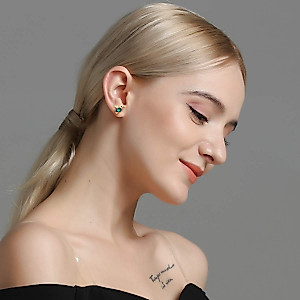 Jewever 925 Sterling Silver Hummingbird Ear Studs Blue Cubic Zirconia Earrings for Women Jewelry Gift Golden