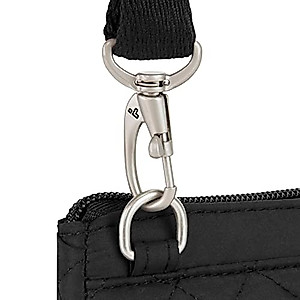 Travelon Anti-Theft Boho Clutch Crossbody, Black Quilted, 8.75" x 7" x 2"