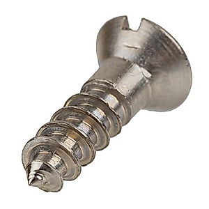 #8 x 5/8" Nickel Flat Countersunk Head Slot Drive Wood Screws | Pack of 25 | Self Tapping Screws for Wood Antique or Modern Furniture | SC-N858F (25)