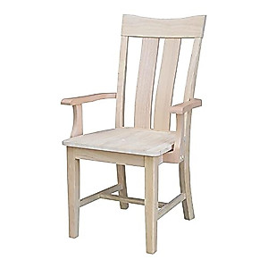 International Concepts Ava Unfinished Wood Arm Chair