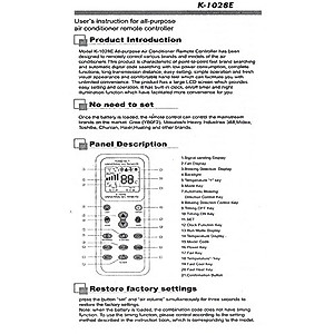 Universal A/C Air Conditioner Remote Control LCD Conditioning Controller 1000 in 1 for Mitsubishi Toshiba HITACHI FUJITSU Daewoo LG Sharp Samsung ELECTROLUX SANYO Air Condition Conditioner