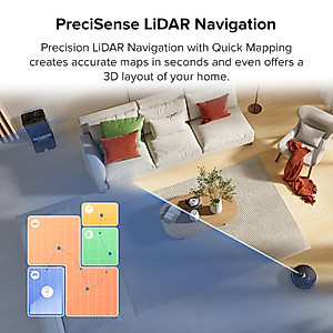 roborock S6 MaxV Robot Vacuum and Mop with Dual Cameras, Recognize and Avoids Obstacles, 2500Pa Strong Suction, Smart Mapping, Advanced Night Vision, Good for Pet Hair