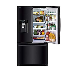 Winia WRFS26DBCE French Door Bottom Mount Refrigerator, 26 Cu Ft, Black