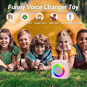 Ankuka Toys Karaoke Microphone Machine for Girls, 4-12 Years Old Girls Birthday Gifts, Portable Speaker with 2 Microphones for Kids Age 3, 4, 5, 6, 7, 8, 9, 10+Year Old(Pinkcolor)