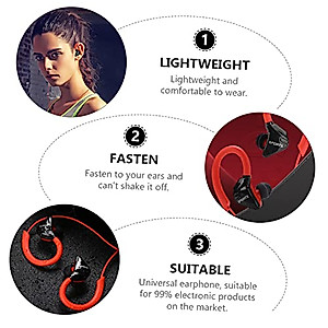 KOMBIUDA 1 Pair Sports Office Over Headphone Type Control with Phone Red Neck in Earphones Stereo Head Bass Cell Earphone Wired Headphones Earbuds Home Exercise Wrap Soft
