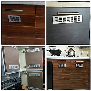 Aicosineg Air Vents Aluminum Alloy Air Vents Small Rectangle Air Grilles Square Ventilation Grilles Louvered Grill Cover for Walls Ceilings Kitchen Sink Wardrobe Shoes Cabinets Silver 11.81x1.97in