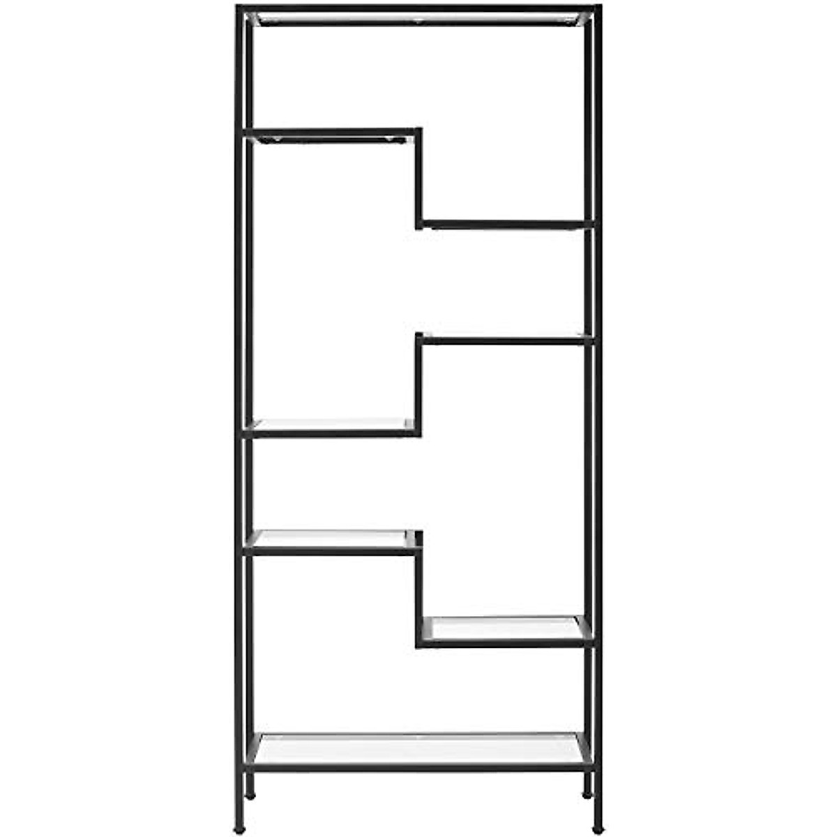 Crosley Furniture Sloane Modern Glass Etagere, Matte Black