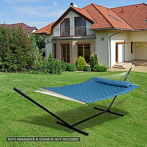 ANOW Outdoor Hammock Pad and Pillow Set Only, Heavy Duty Hammock Pad, Blue