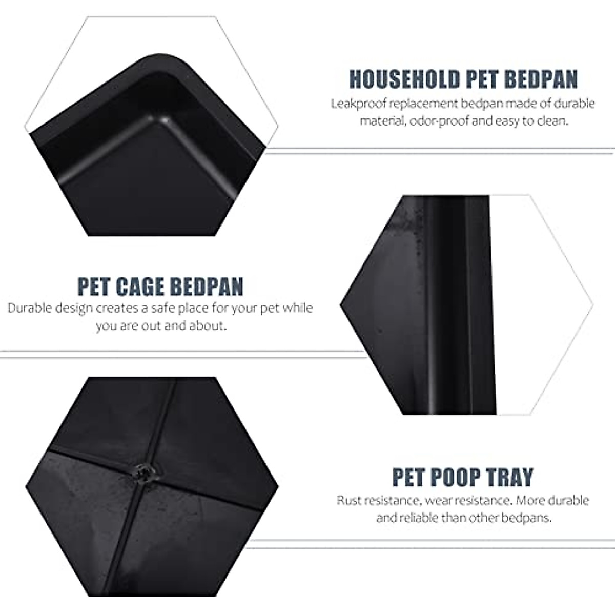 Crate Pans Pet Training Trays 2Pcs Pet Proof Plastic Pan, Pet Cage Accessories Replacement Trays for Cat Cages Easy- to- Clean Plastic Trays for Cat Cages- Black Replacement Pan Pet Pet Tray