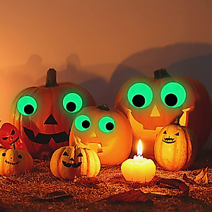 PETKNOWS Glow in The Dark Googly Eyes - Self Adhesive Craft Sticker, Large Sticky Eyes in 2", 3", 4" for DIY Decoration