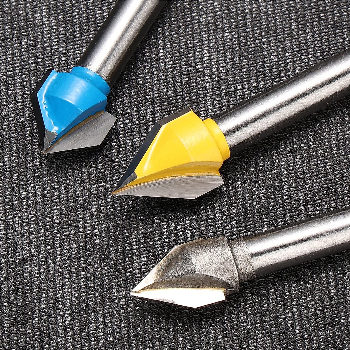 Genmitsu 1/4'' V Grooving Router Bit Set, 60 Degree & 90 Degree CNC Router Bits, 3D V Shape Milling Wood Cutter Knife CNC Engraving Router Bit, VG03A
