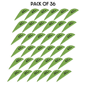 New Archery Products Bow Hunting Shooting Target Twister 2" Plastic Arrow Fletching Vanes, Pack of 36, Green