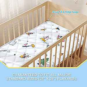 Foldable Pack and Play Mattress Topper Fits for Graco & Baby Trend &Pamo Babe Playard, Comfort and Breathable Pack N Play Mattresses Pad, Firmness Playard Mattress ，Premium Foam Playpen Mattresses