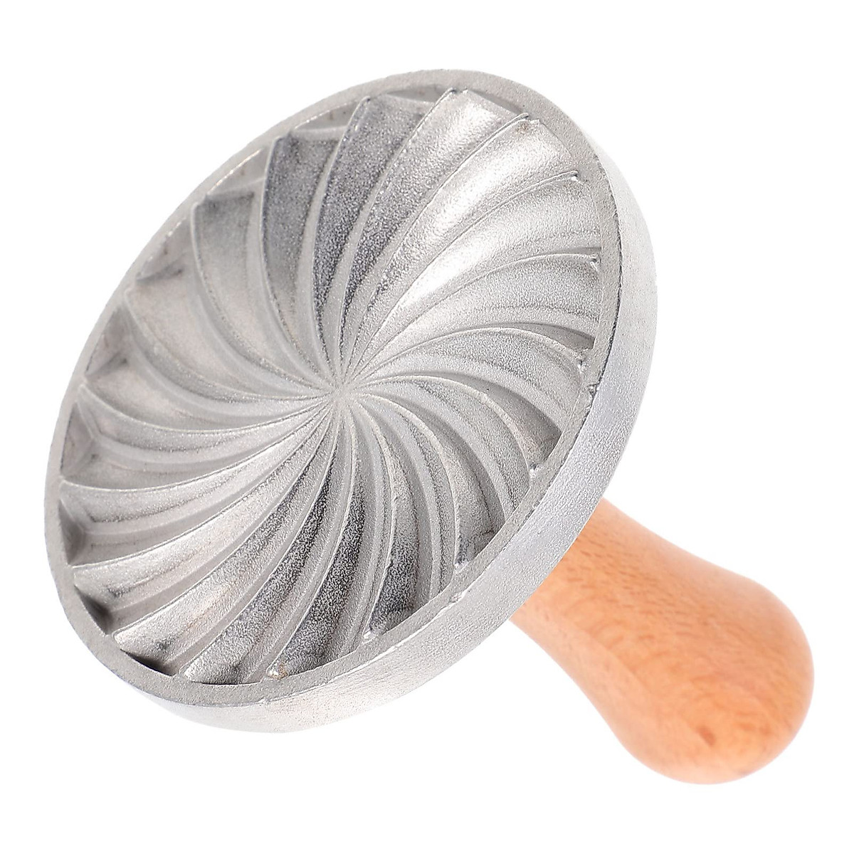 Kichvoe Cookie Stamp Metal Cookie Press Molds Embosser Fondant Stamp Biscuits Presser with Wooden Handle Baking Stamp Molds for Diy Cake Pastry