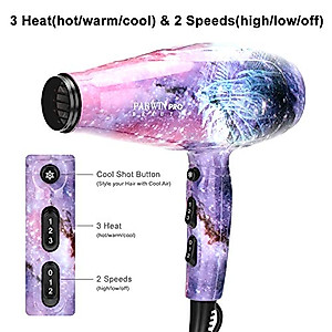 PARWIN PRO BEAUTY Hair Styling Set - 1875w Professional Hair Dryer - 1 Inch Titanium Curling Iron- 1 Inch Anti-Static Hair Straightener- Negative Ionic Technology - Pack of 3, for All Hair Types