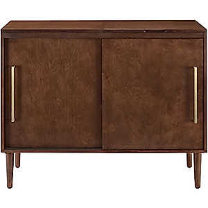 Crosley Furniture Everett Media Console and Record Player Stand with Storage for Vinyl Records, Mahogany