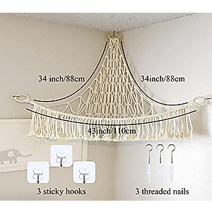 Stuffed Animal Hammock，Toy Net Hammock for Stuffed Animals is Suitable Kids or Childrens Bedroom Room Wall Storage Organizer or Décor (Small)
