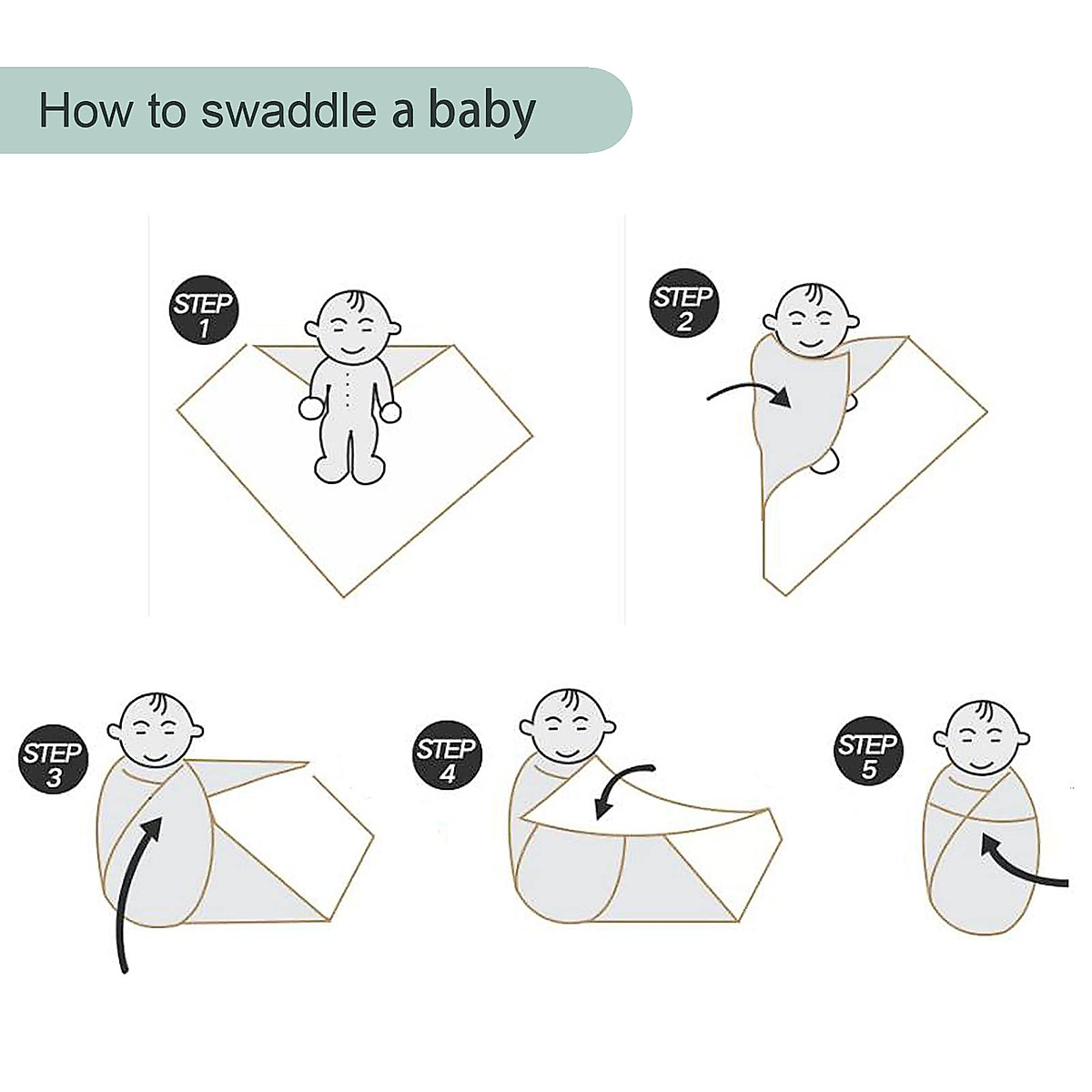 Aijoviko Newborn Swaddle Blanket with Hat Set Baby Swaddle Set Hospital Receiving Blankets for Girls Boys(Olive,35"*35")